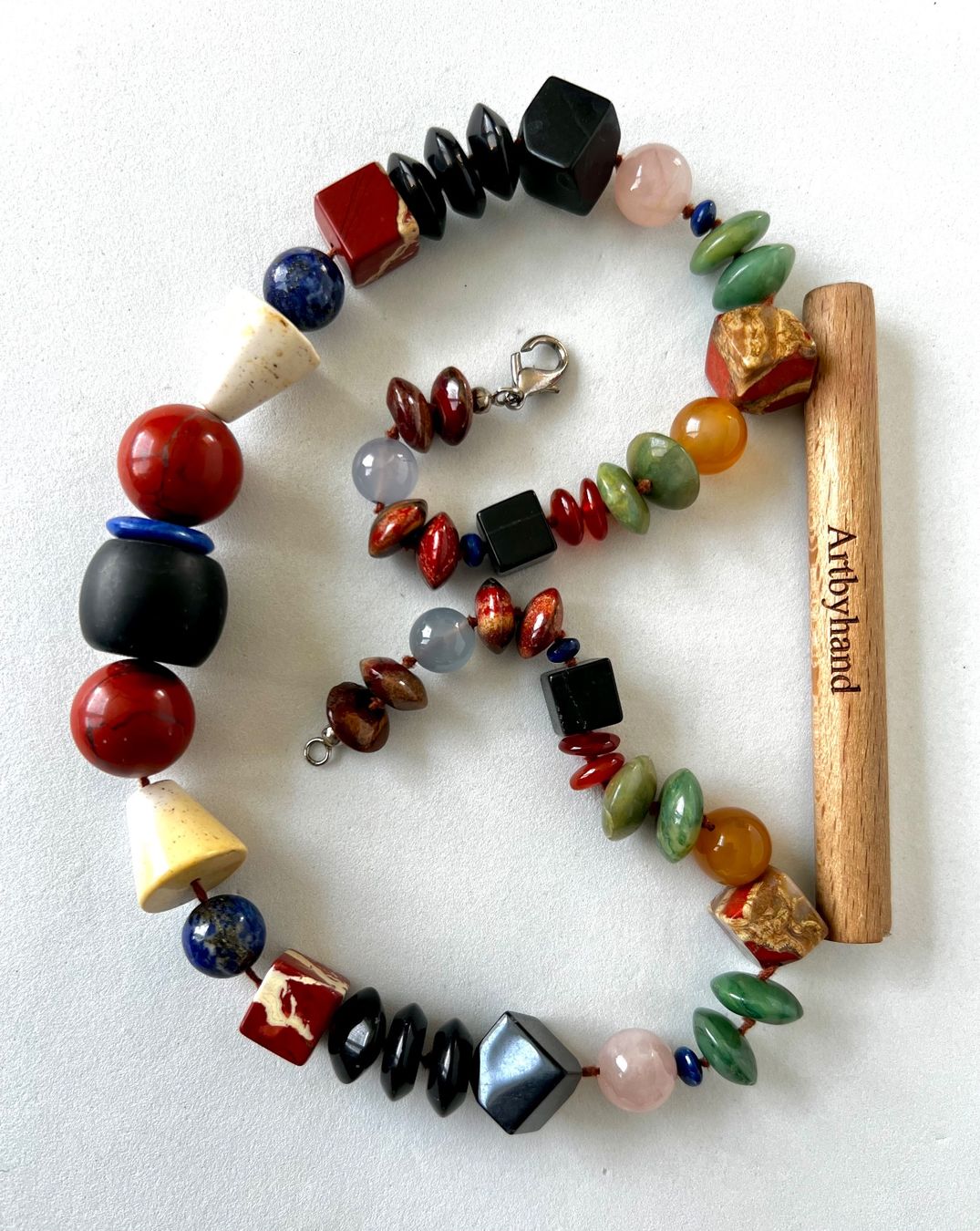 PRÄCHTIGE EDELSTEIN STATEMENT KETTE IM VERLAUF - BUNTER MIX- (Gebraucht ...