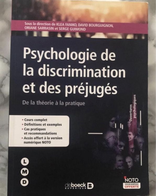Livre “ Psychologie de la discrimination et des préjugés” (D'occasion ...
