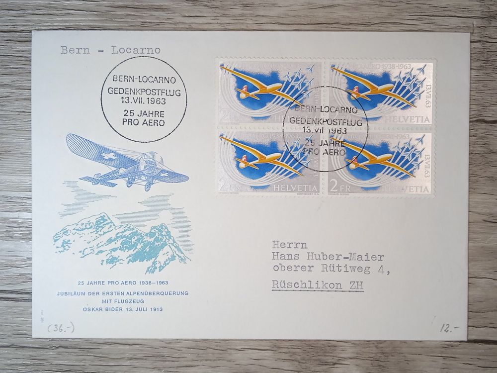 TR50 Enveloppe + Timbre Suisse 1963 (Gebraucht) in Cousset für CHF 0.65 – mit Lieferung auf ...