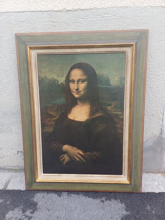 Mona Lisa Gemälde mit Rahmen, Vintage, guter Zustand (Gebraucht) in ...