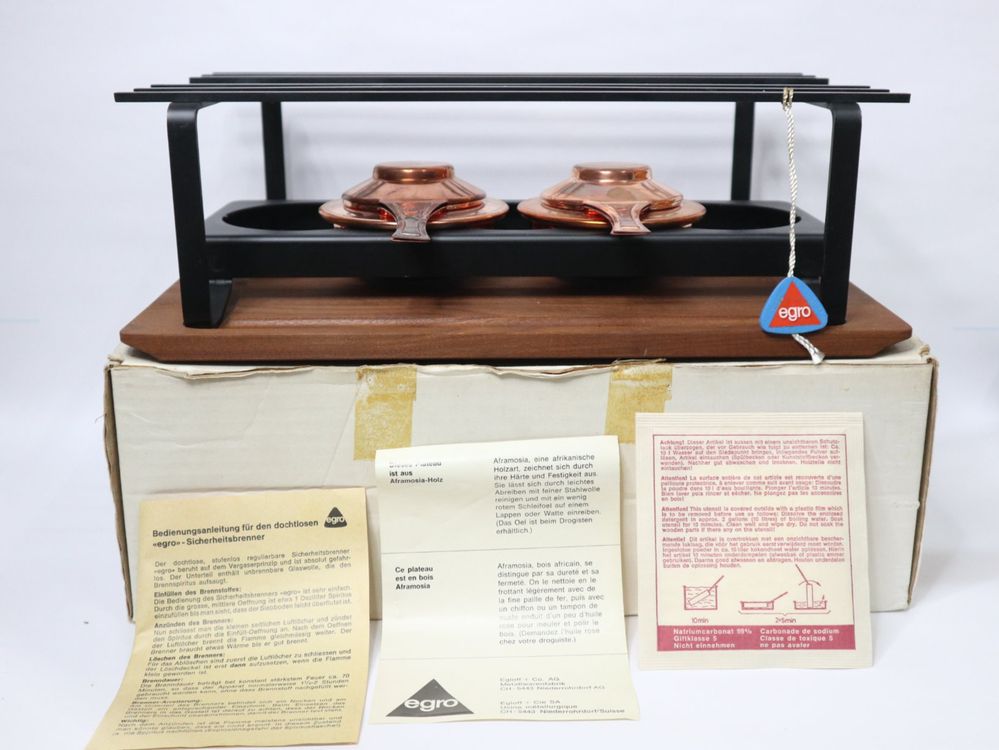 Egro Flambierrechaud 2 Kupfer Spiritusbrenner Swiss Rechaud (Neu ...