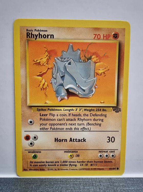 Pokémon Rihorn/ Rhyhorn 61/64 🇬🇧 Jungle -NM+/ MINT (Neu (gemäss ...