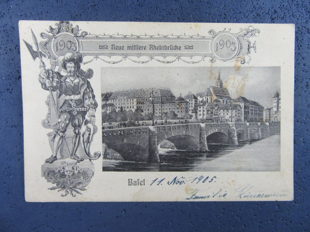 BASEL 1905 NEUE MITTLERE RHEINBRÜCKE 1903-1905 (Gebraucht) in Ettingen für CHF 14.95 – mit ...