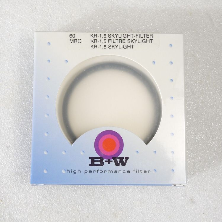 B+W 60mm 60E KR 1,5 Skylight Filter / filtre. Germany. (Neu und ...