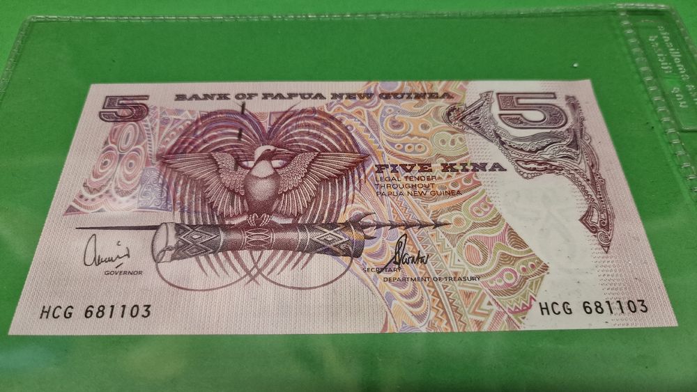 5 Kina Papua Neuguinea 1990, Sammler Note (Neu und originalverpackt) in ...