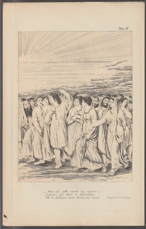 DANTE divina commedia Purgatorio chant II v112 Casella print (Gebraucht ...