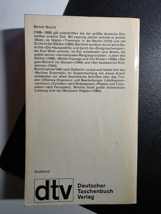 Bertolt Brecht - Frühe Stücke - dtv Taschen Buch 1962 (Gebraucht) in ...