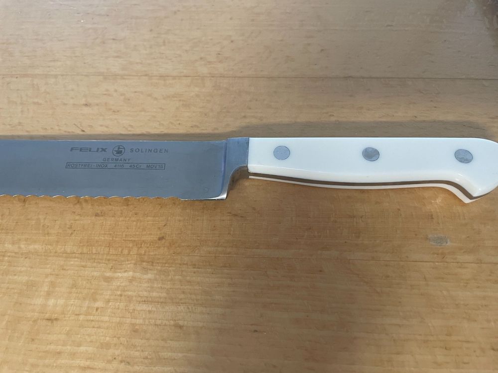 Felix Solingen Brotmesser rostfrei Edelstahl Messer scharf (Gebraucht ...