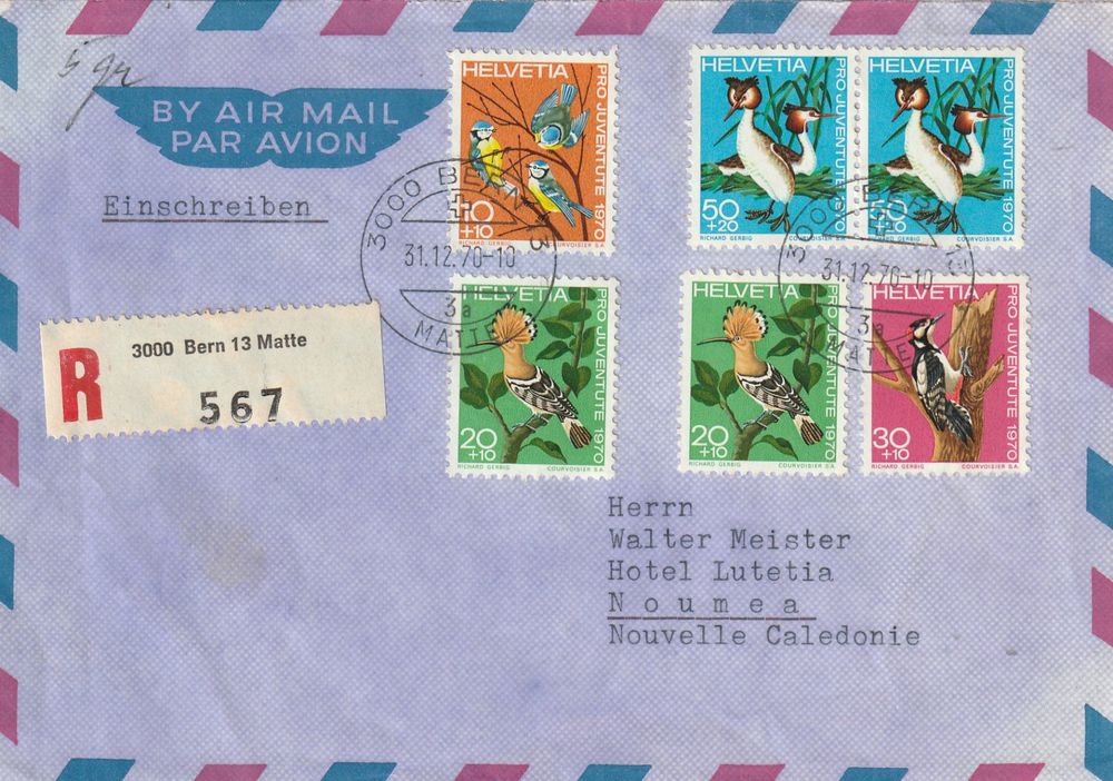 6 R- Brief Flugpost mit Buntfrankatur | Kaufen auf Ricardo