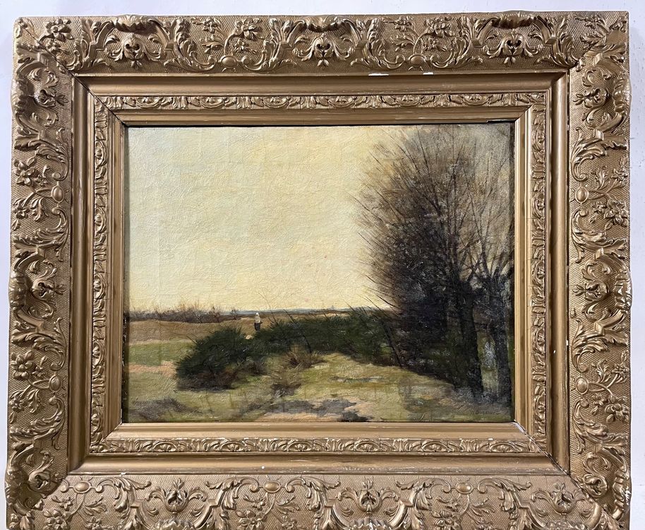 Antikes grosses Landschaft Gemälde unleserlich Signiert | Kaufen auf Ricardo