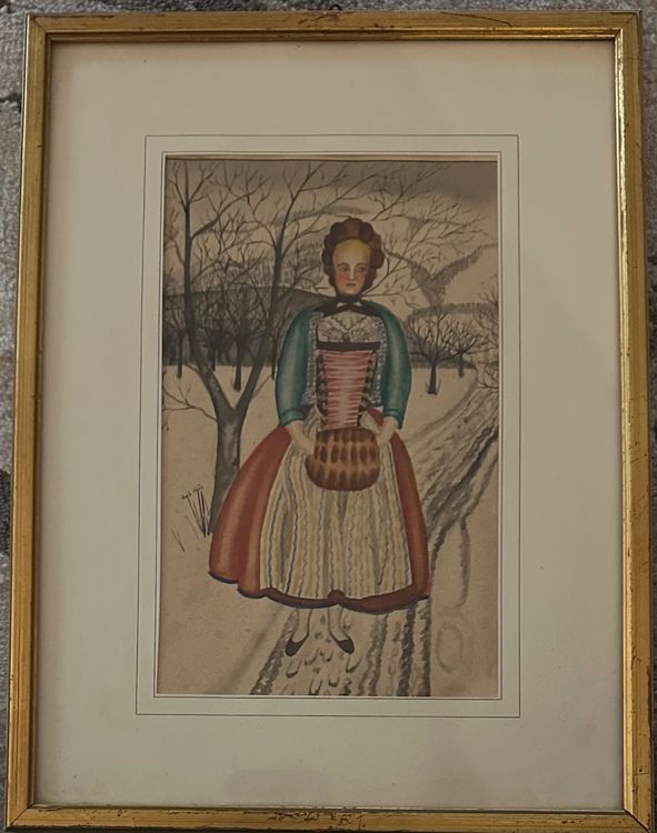 Antike Aquarell von eine Dame (Gebraucht) in Hochdorf für CHF 5 – mit Lieferung auf Ricardo kaufen