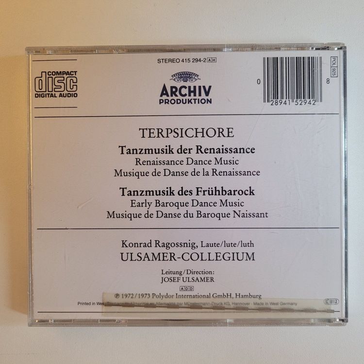 Terpsichore Ragossnig/Ulsamer-Collegium F5 (Gebraucht) in Sessa für CHF ...