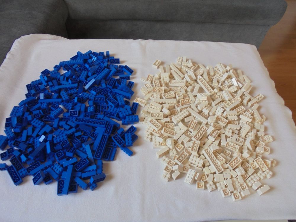 LEGO - 600 - VERSCHIEDENE - STEINE - BLAU-WEISS | Kaufen auf Ricardo