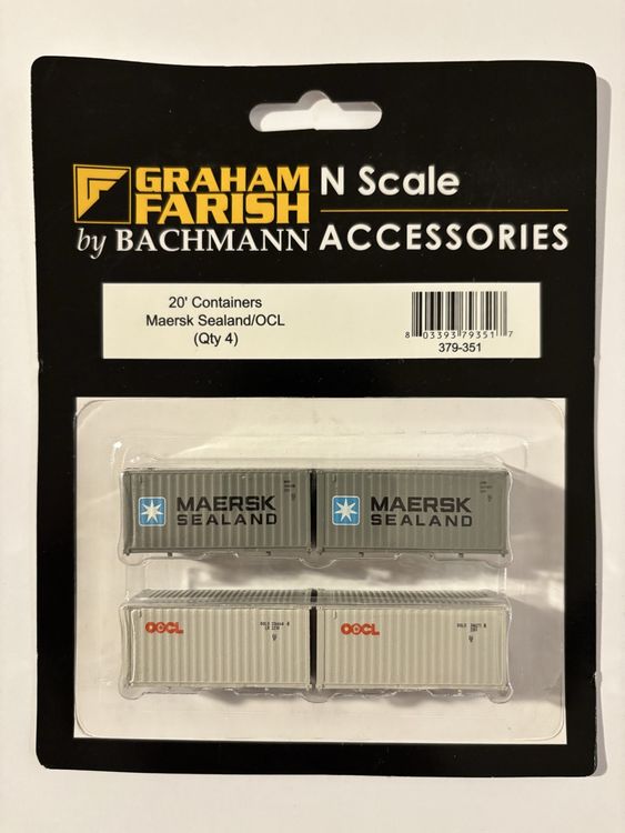 Graham Farish N Scale Container Set Maersk/OCL (4 Stk), Neu (Neu und ...