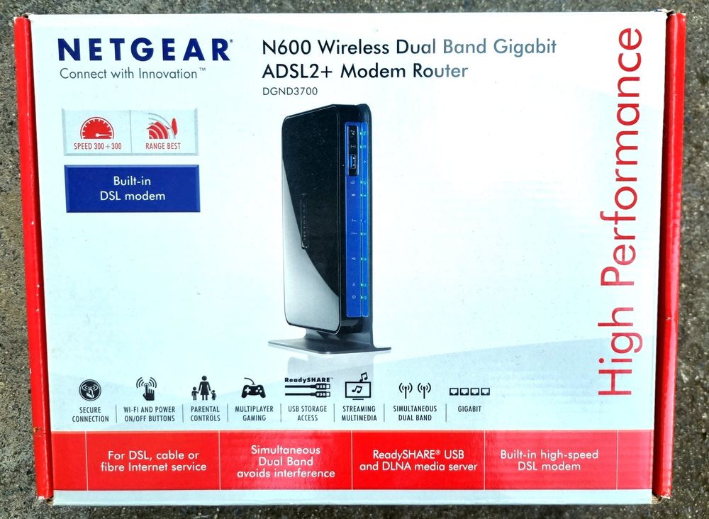 NETGEAR N600 Wireless Dual Band Gigabit ADSL2+ Modem Router (Gebraucht ...