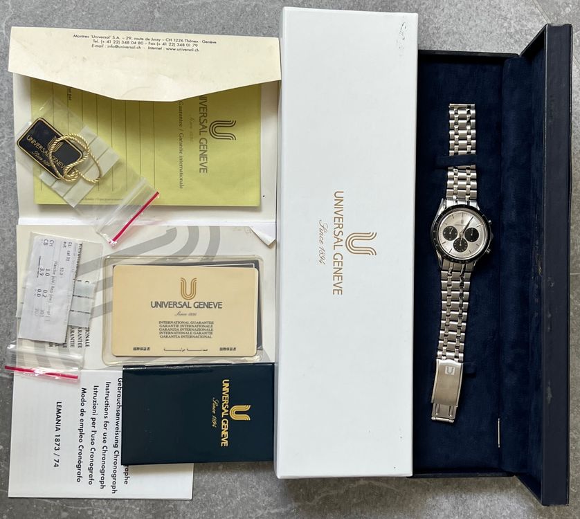 Universal Geneve Nina Rindt Compax Panda Full Set 884.475 (Neu (gemäss ...