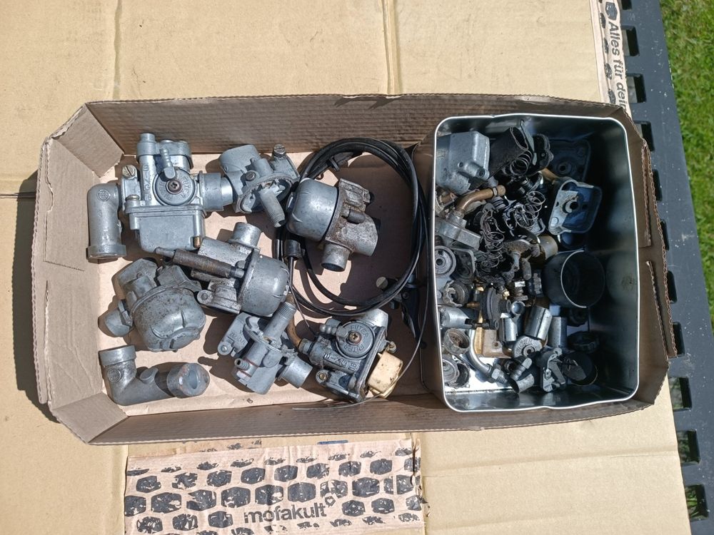 Kiste Puch Mofa Vergasser und viele Einzelteile (Gebraucht) in Gontenschwil für CHF 65 – nur ...