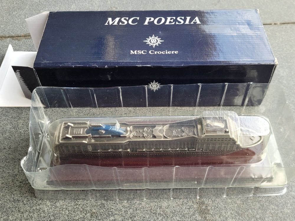 MSC POESIA Schiffsmodell Cruise ship model Edelstahl NEU/OVP (Neu und originalverpackt) in ...