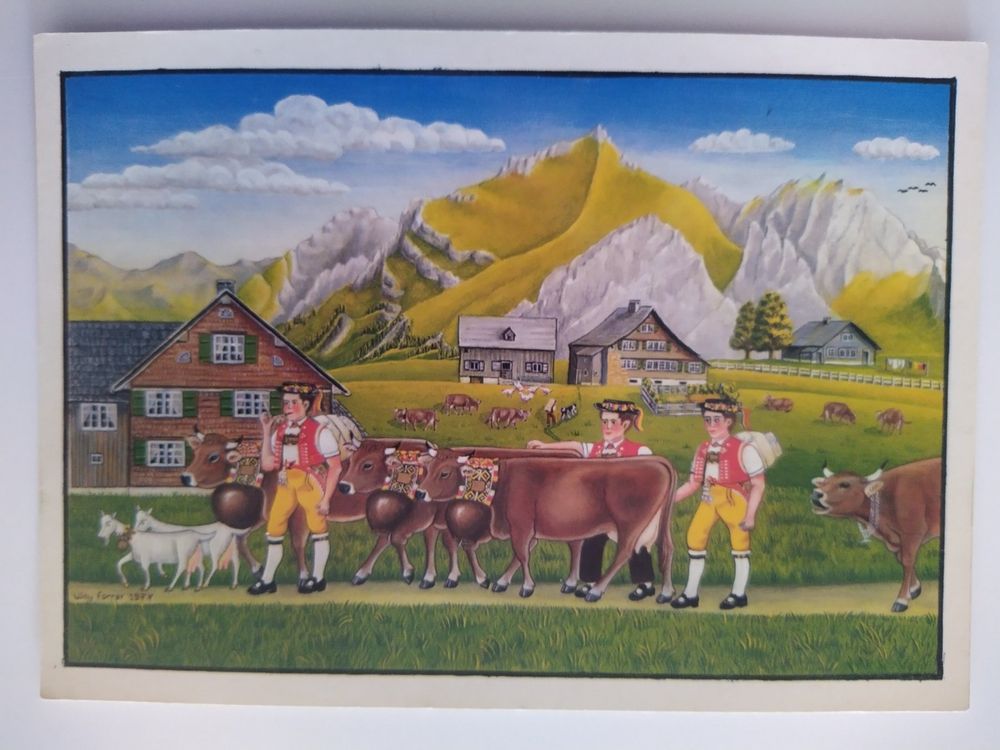 Bauernmalerei Willi Forrer Toggenburg Weltrekord um ca 1978 (Gebraucht ...