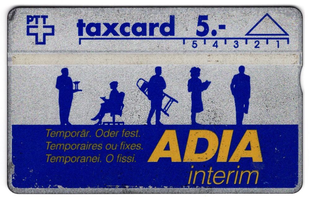 ADIA interim, Bern - seltene, frühe Firmen Taxcard (Gebraucht) in für ...