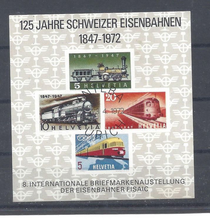 Vignette ** 125 Jahre Schweizer Eisenbahnen 1842-1972 | Kaufen auf Ricardo