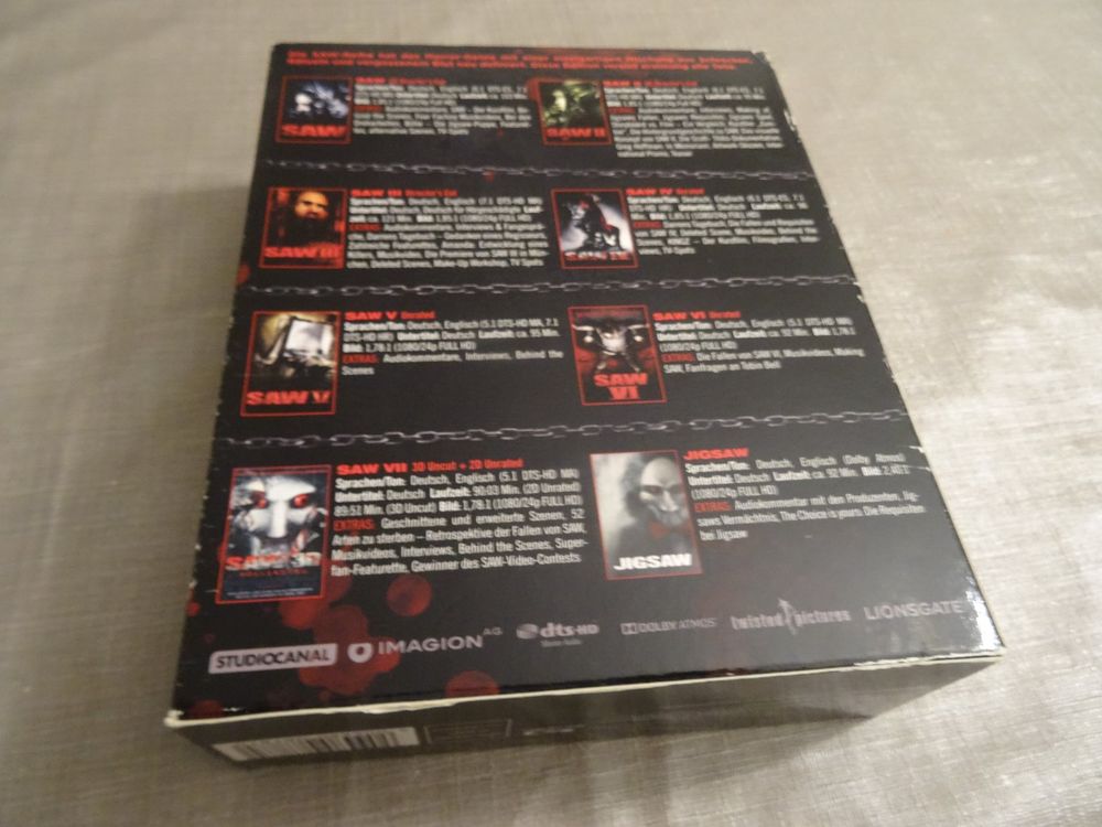 Saw Collection I-VIII 1-8 Uncut - Definitiv - Blu-rays Box (Gebraucht ...