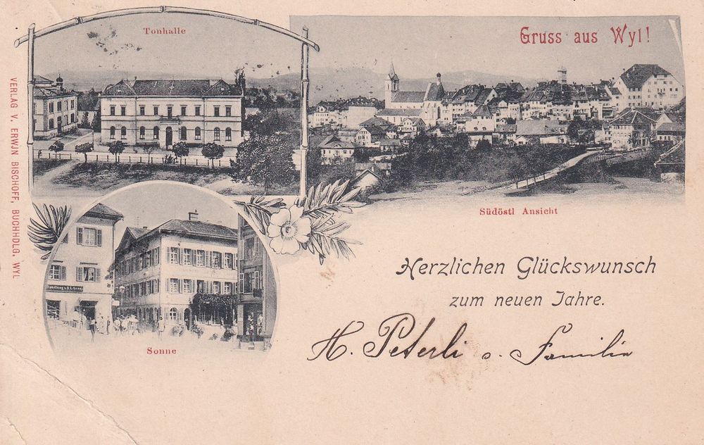 Wil SG mit Tonhalle & Sonne um 1899 | Kaufen auf Ricardo