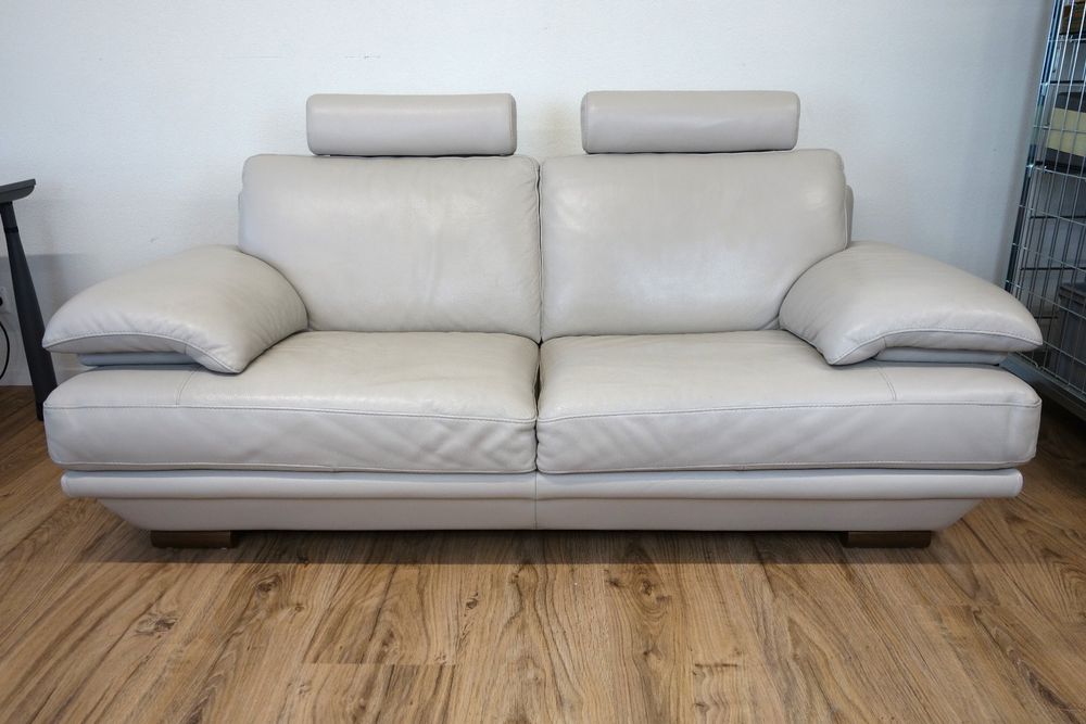 Natuzzi 2er Sofa Leder Grau | Kaufen auf Ricardo