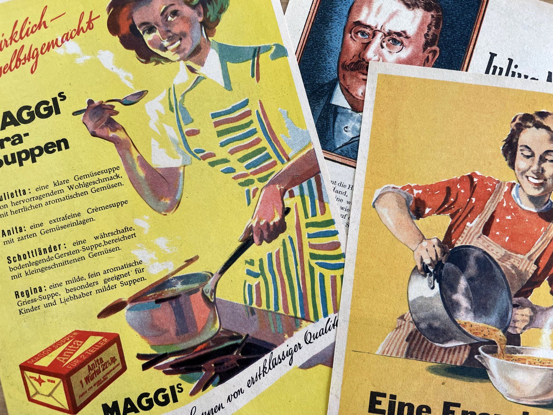 Maggi - 3 alte Werbungen / Anciennes publicités 1950/51 (Gebraucht) in Savagnier für CHF 8 – mit ...