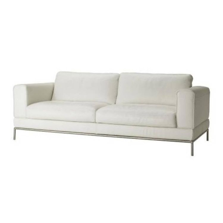Ikea Arild White Leather Sofa & Ottoman | Kaufen auf Ricardo