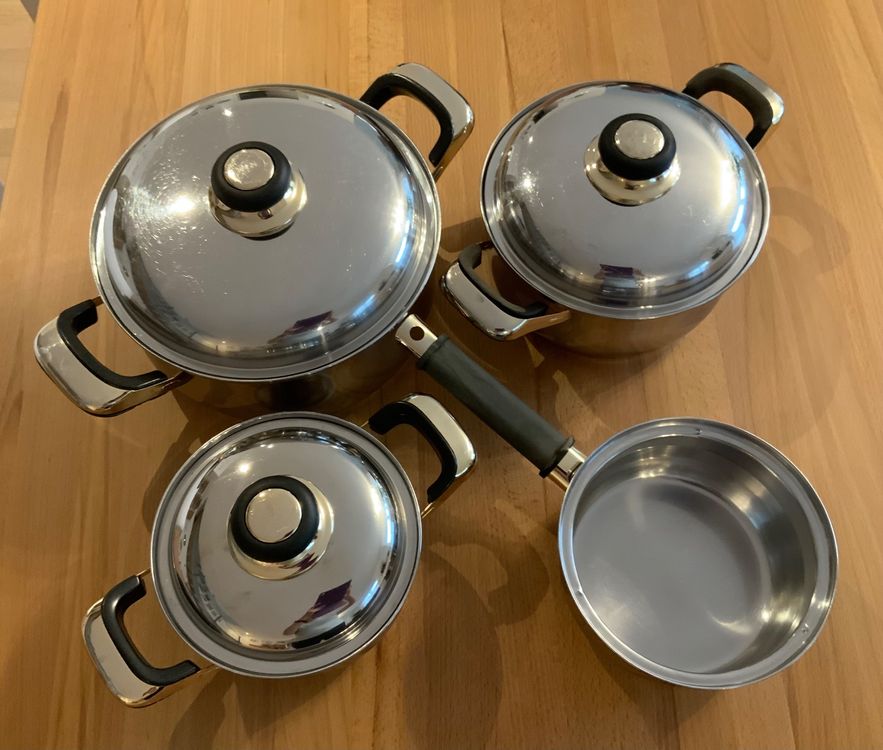 Kochtopf Set, GSW , Edelstahl 4 teilig | Kaufen auf Ricardo