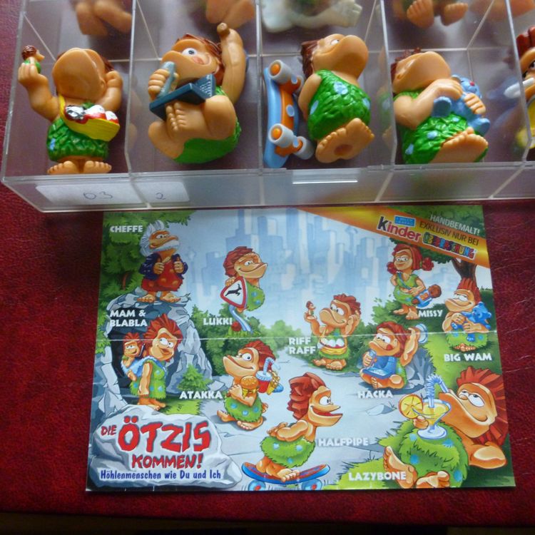 10 Ötzi Figuren Set mit Sammelbox Kinder Überraschung (Gebraucht) in ...