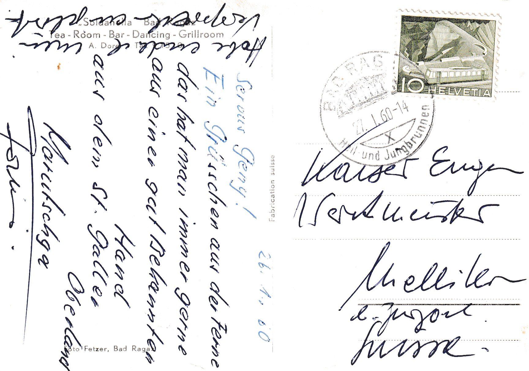 Bad Ragaz - "Soldanella" (Bar, Dancing, Tea-Room) /ap (Gebraucht) in ...