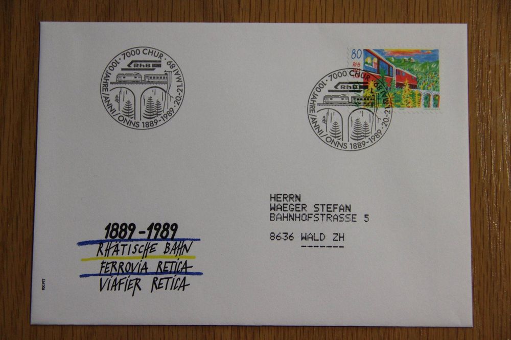 Schweiz 1989 - 100 Jahre Rhätische Bahn 1889-1989 (Neu (gemäss Beschreibung)) in Jona für CHF 0. ...