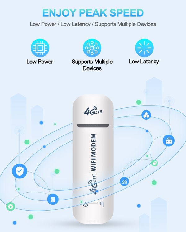 4G LTE WIFI USB Modem Router Hotspot Sim WPA3 150 Mbps, sw (Neu und ...