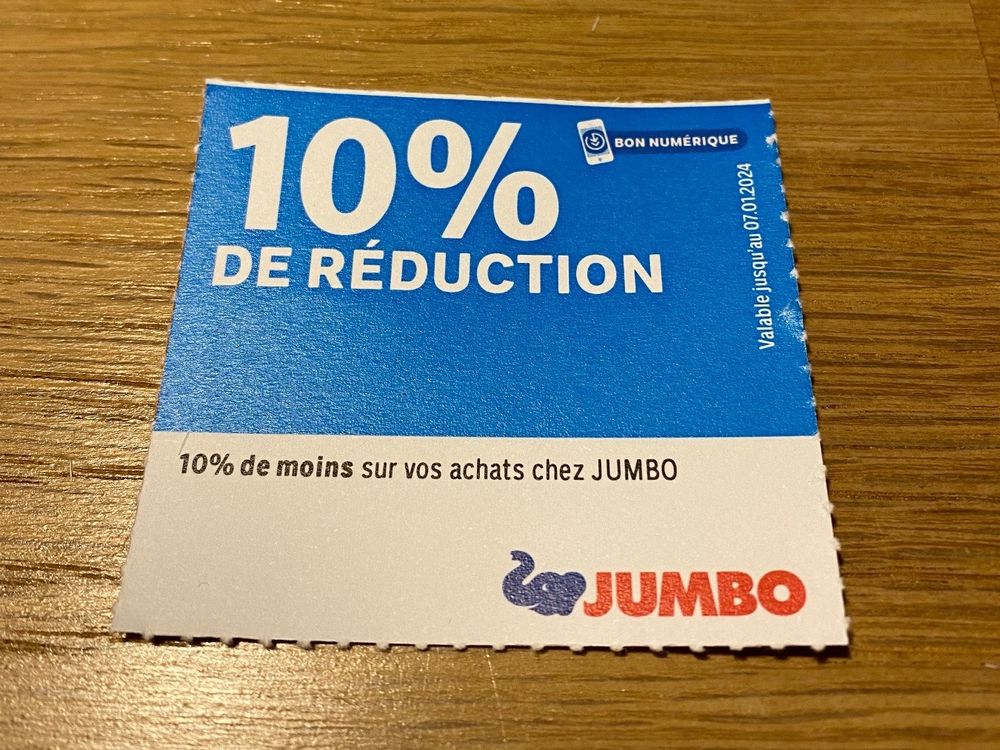 Bon 10% de réduction - Jumbo | Kaufen auf Ricardo