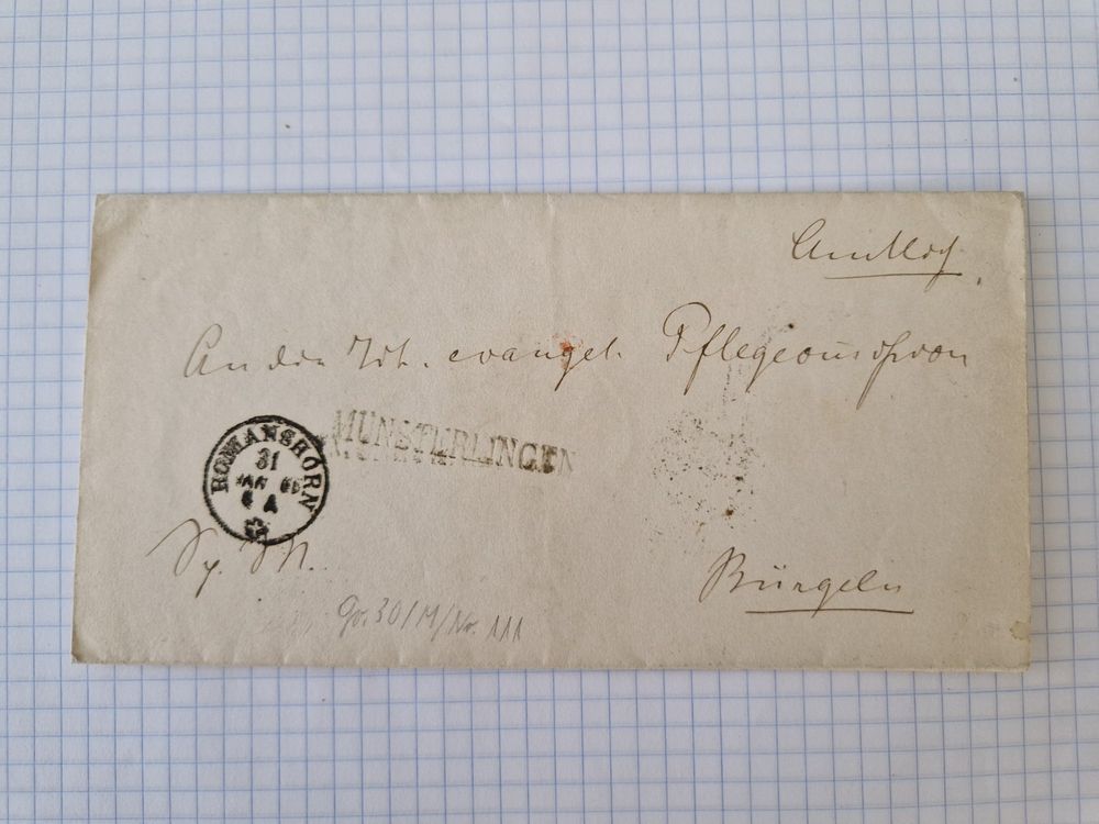 Vorphila: Brief von Münsterlingen nach Bürglen Jg 01 1865 (Gebraucht) in Kreuzlingen für CHF 10 ...