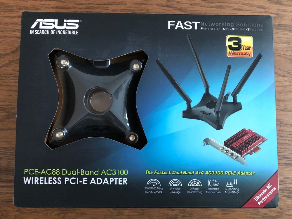 ASUS PCE-AC88 Dual-Band AC3100 (Wireless PCI-E Adapter) (Gebraucht) in ...