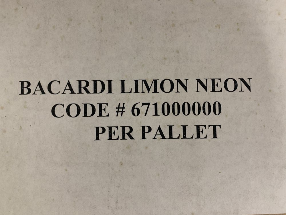 BACARDI LIMÓN Neon Sign Light Leuchtreklame (Neu und originalverpackt ...