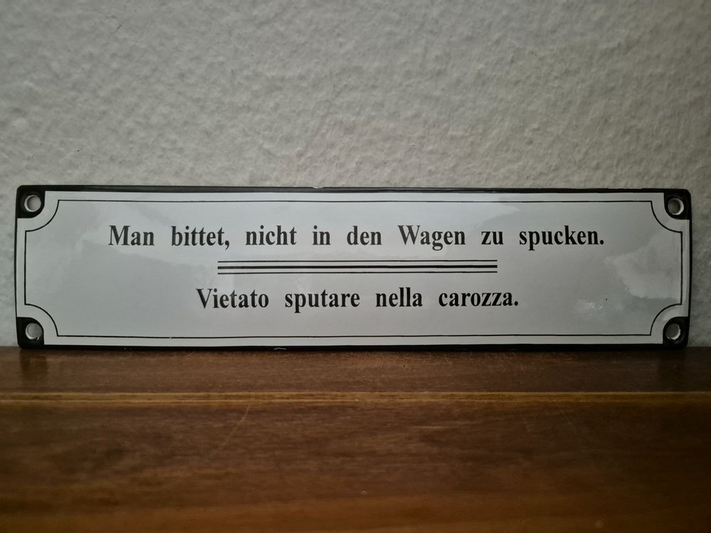 Emailschild Verboten spucken Bahn Zug Tram Emaille Schild (Neu (gemäss Beschreibung)) in ...