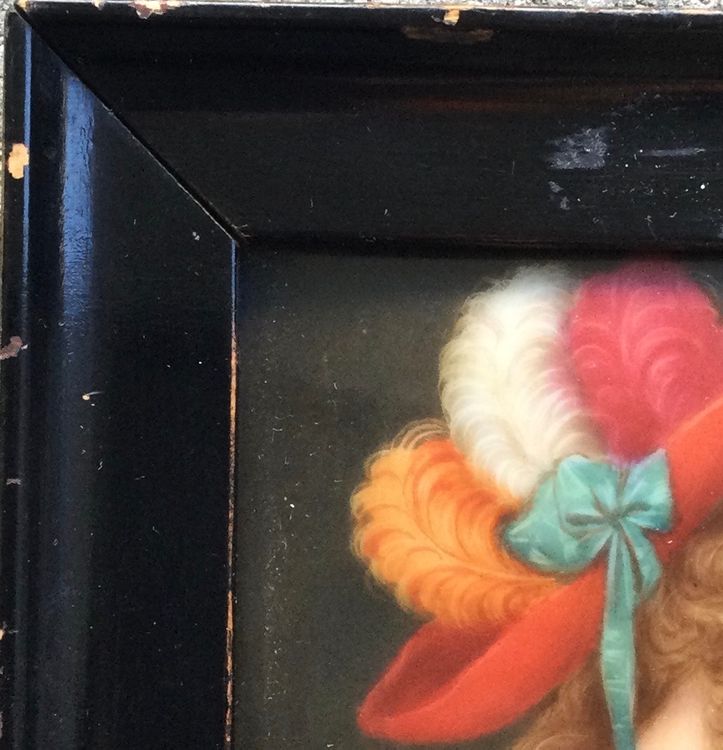 Dame mit Hut Antike Portrait Gemälde Unleserlich Signiert | Kaufen auf Ricardo