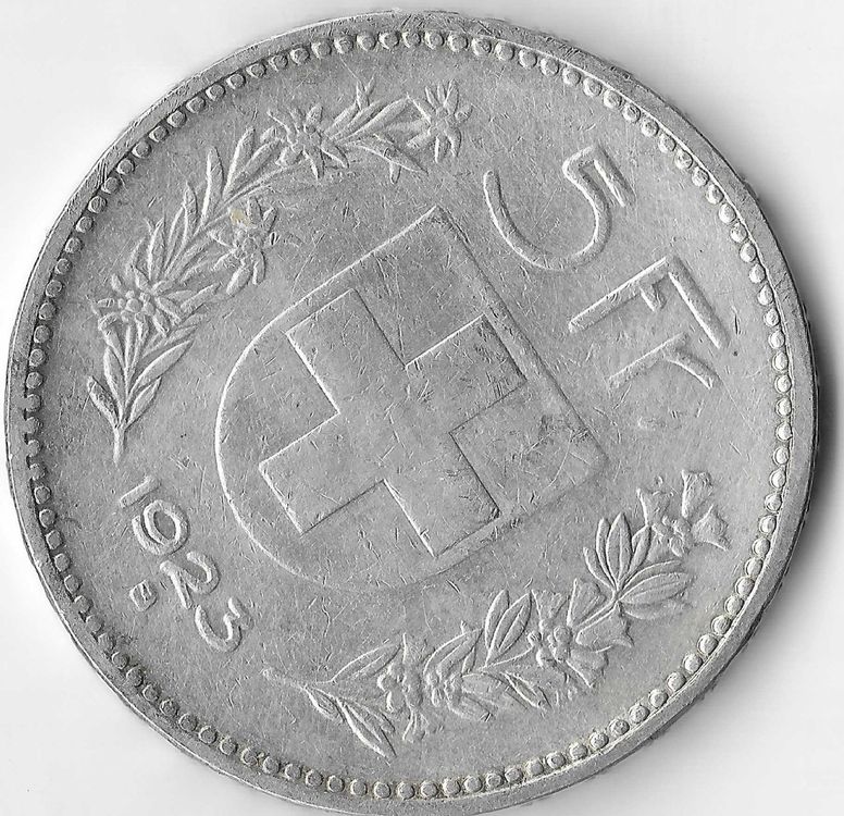 1923 Silbermünze 5 Franken - echt Original - 37 mm 25 gr | Kaufen auf Ricardo