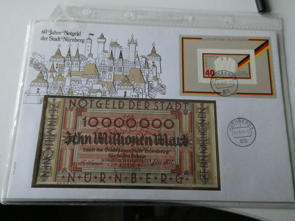 Dt. Reich 1923, 10 Millionen Mark - Banknotenbrief (Neu (gemäss Beschreibung)) in Hinterforst ...