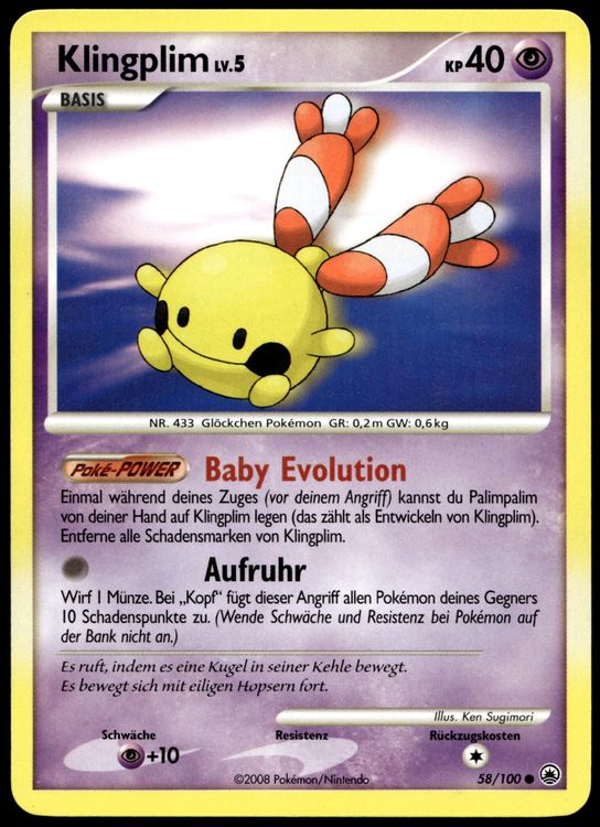 Klingplim 58/100 Pokémon Majestic Dawn (Neu (gemäss Beschreibung)) in ...