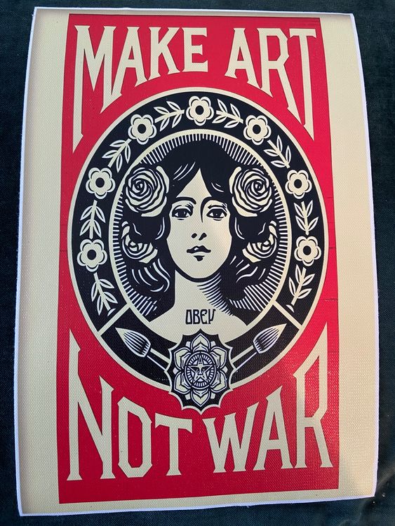 📌 Make Art Not War Obey Print mit Makeln Anti-Krieg-Slogan (Gebraucht ...