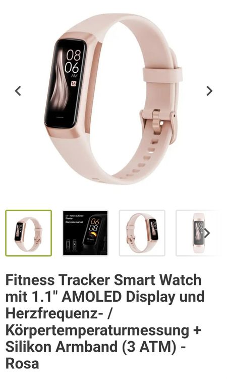 Fitness Tracker Smartwatch AMOLED Display Rosa (Neu und ...