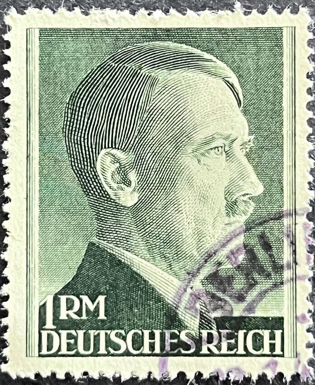 Historische Briefmarke: Deutsches Reich, 1 RM, Adolf Hitler (Gebraucht ...