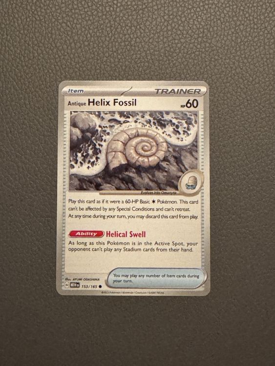 Pokemon MEW 151 EN Antique Helix Fossil 153/165 (Neu (gemäss ...