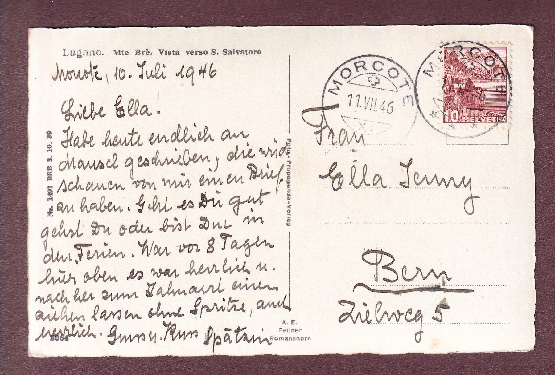 MONTE BRÈ - Vista verso San Salvatore - 1946 (D'occasion) à Pully pour ...