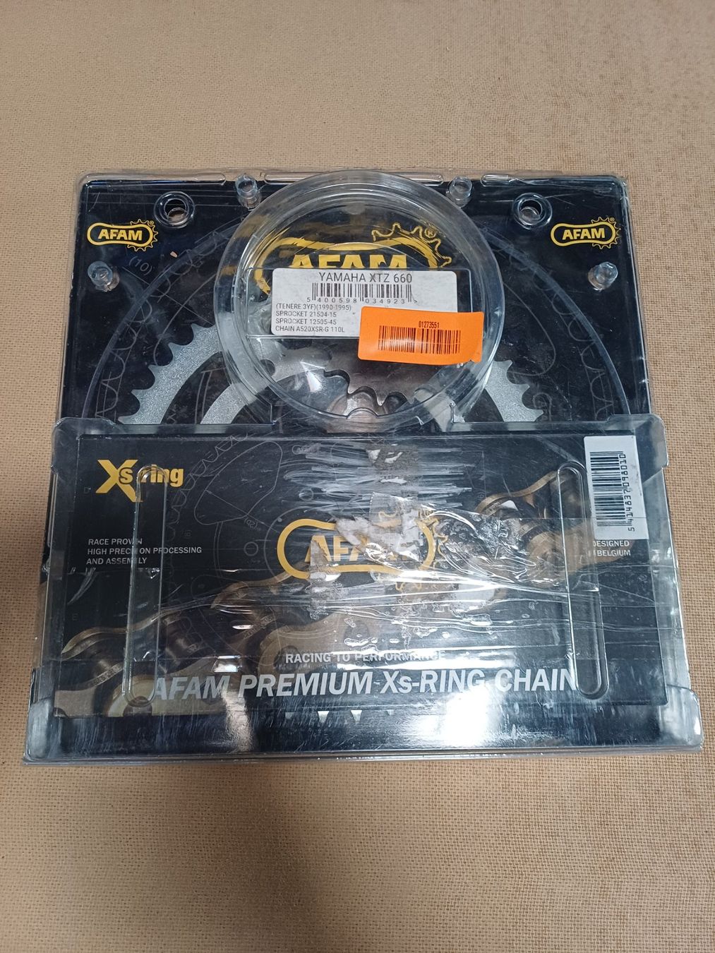 Yamaha XTZ660Tenere Jg.90-95 Kettenkit (Kette,Ritzel,Kranz) (Neu und ...